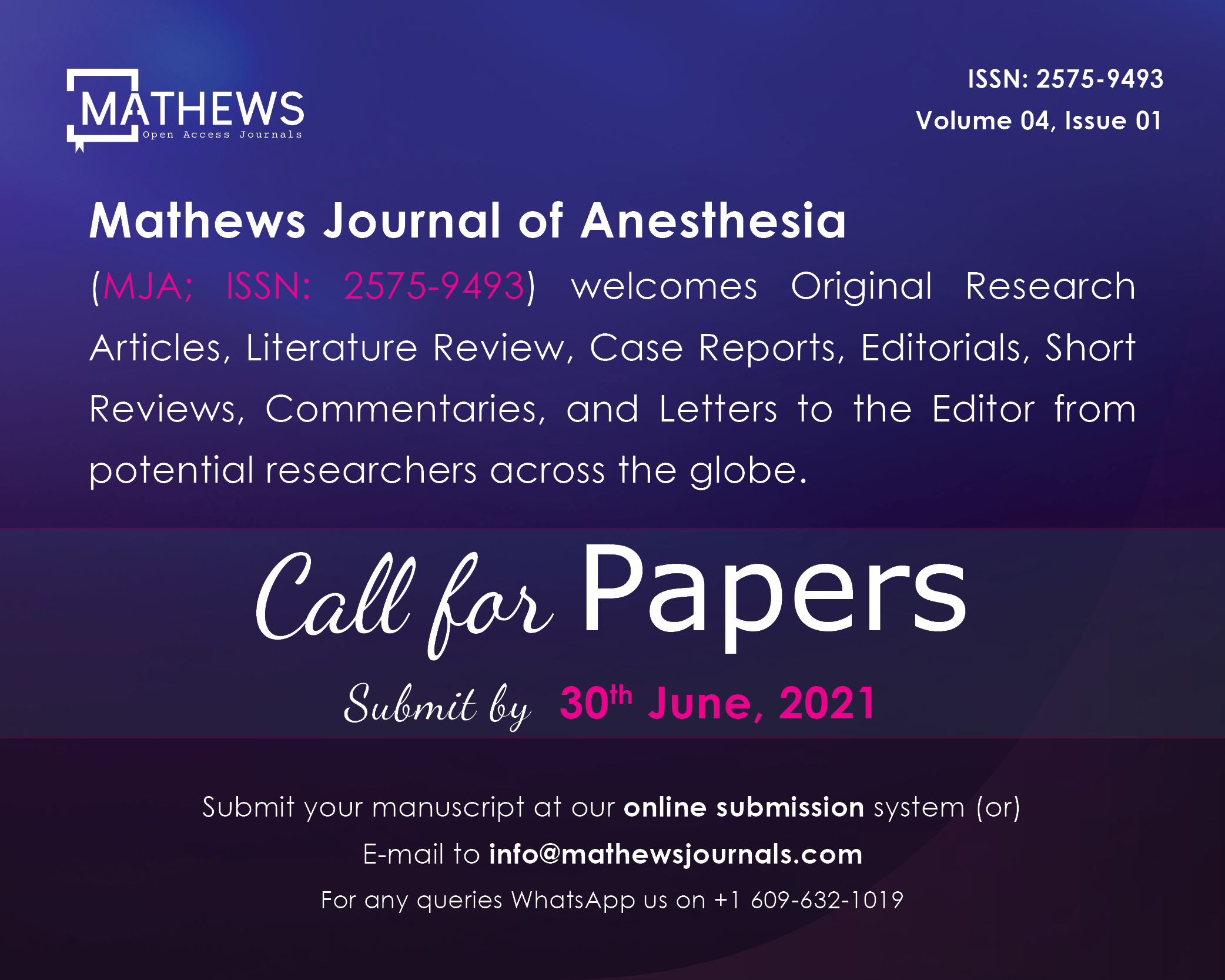 Anesthesia Open Access Journals | Mathews International LLC
